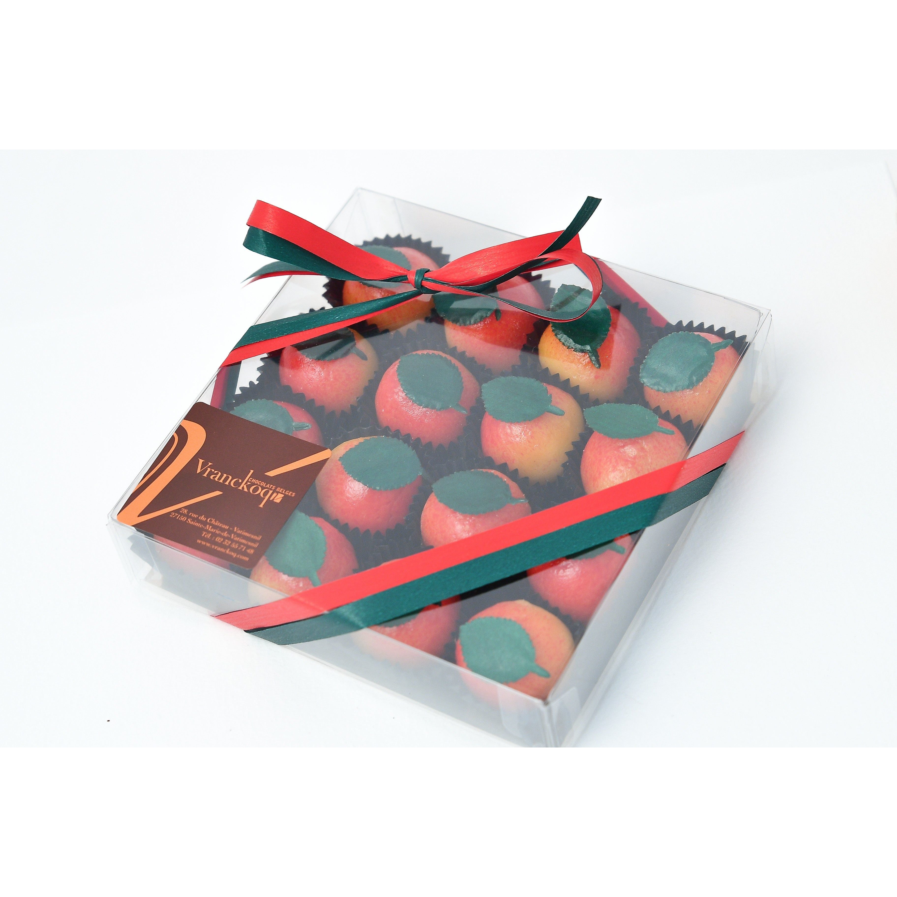 Boîte de 16 pommes au Calvados – Chocolats Vranckoq